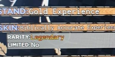 Biblically Accurate Golden Experience Legendary Skin YBA, Video Gaming ...