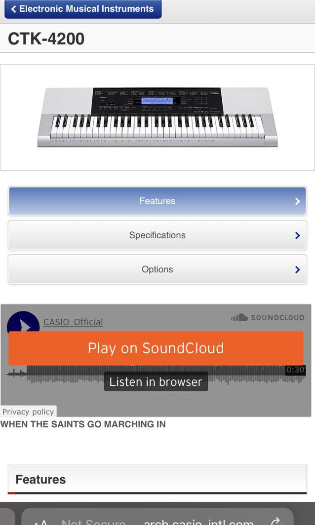 Casio Electric Keyboard CTK-4200 with stand, Hobbies & Toys, Music ...