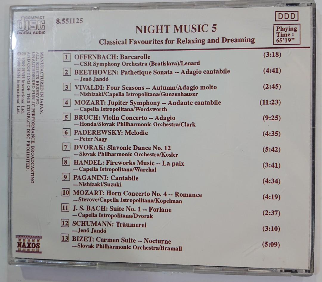Cd night music, 興趣及遊戲, 音樂樂器 & 配件, 音樂與媒體 - CD 及 DVD - Carousell