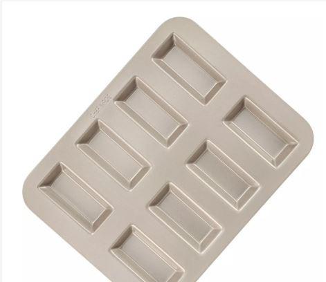 CHEFMADE Financier Mold 8 Cavity Champage Gold Bakeware Non-stick Cake ...