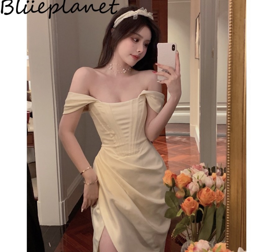 Corset Graduation Dress - Off shoulder Slim Long Midi Formal Mermaid ...