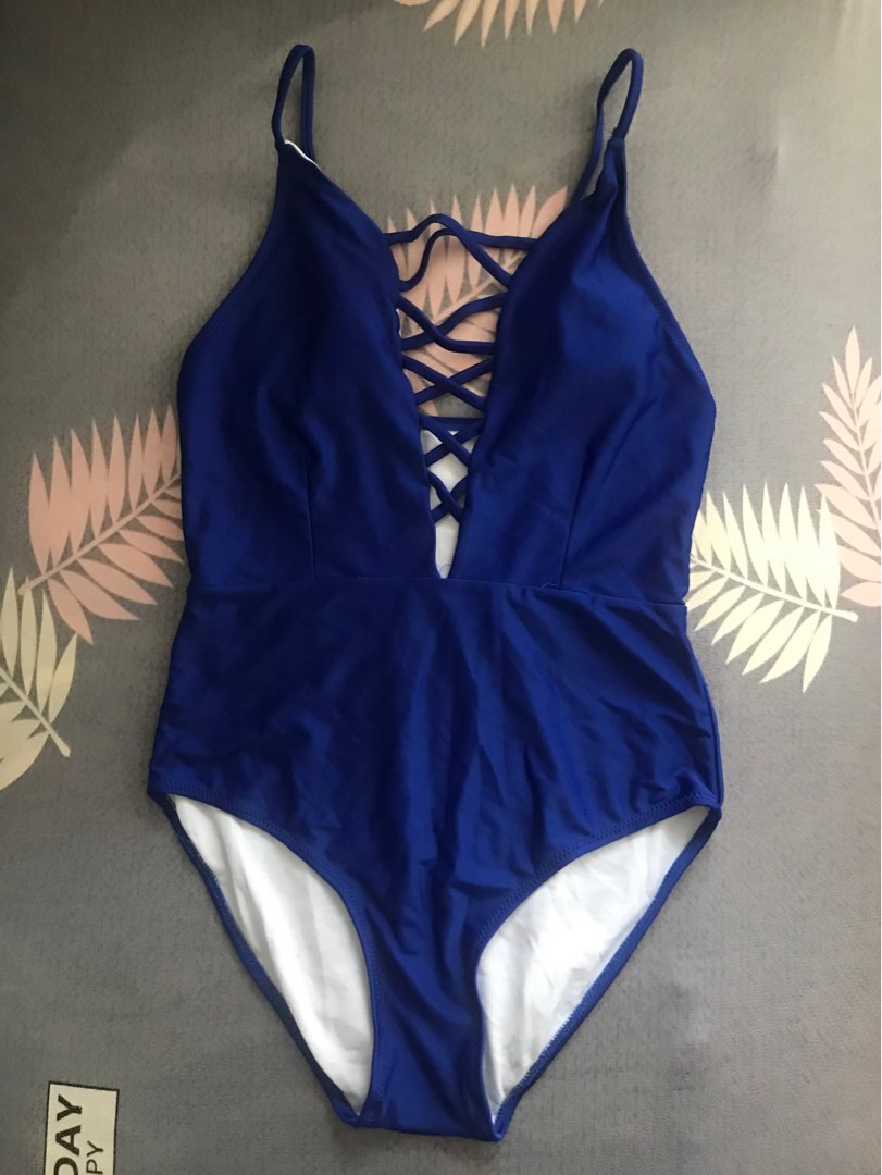 Dark Blue One Piece BS, Women's Fashion, Swimwear, Bikinis & Swimsuits ...