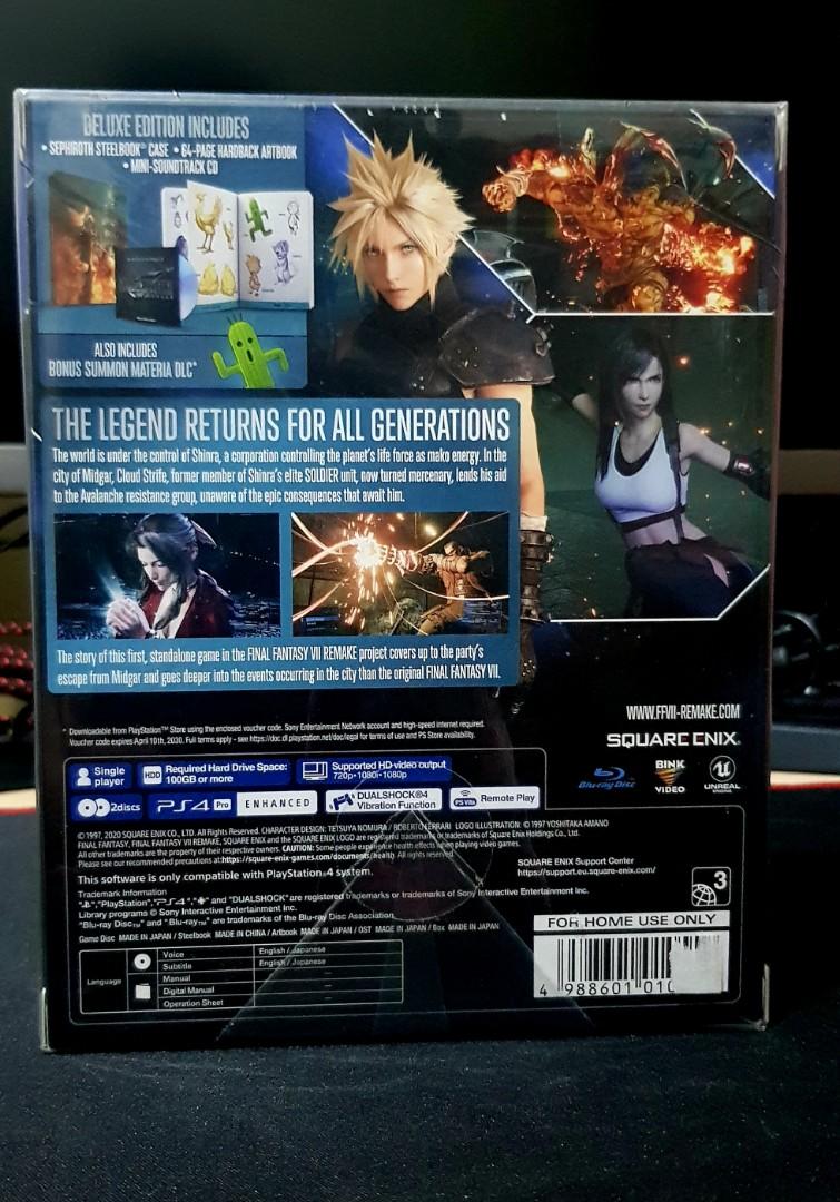Final Fantasy VII Remake Deluxe Edition PS4 Sealed, Video Gaming, Video Games, PlayStation on ...