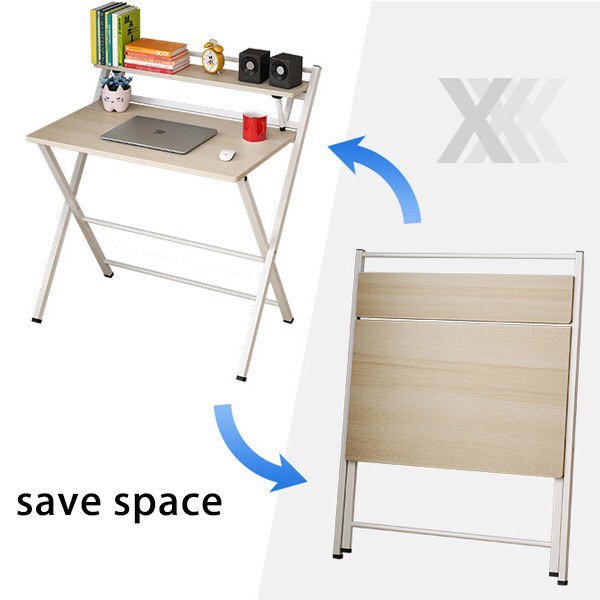 Foldable White Study Table Desk & Computer Desk, Furniture & Home ...