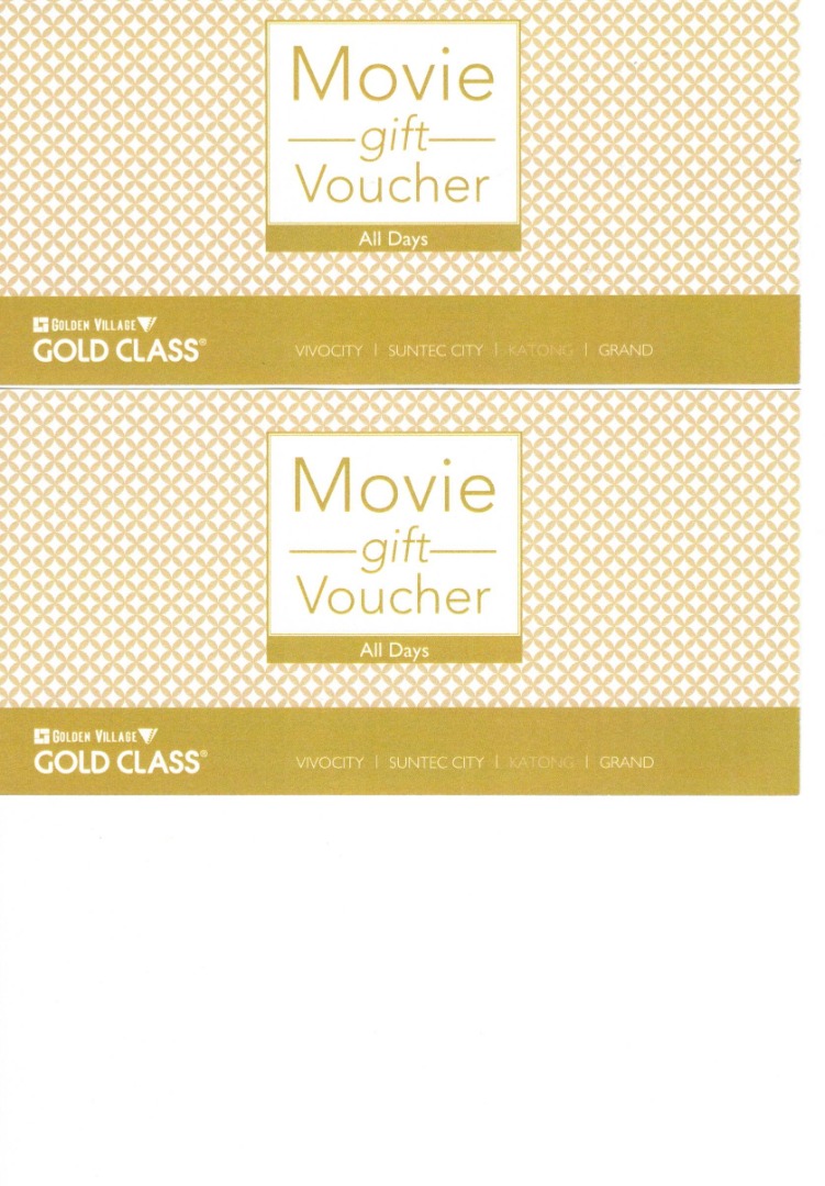 Golden Village Gold Class movie vouchers for sale, Tickets & Vouchers ...