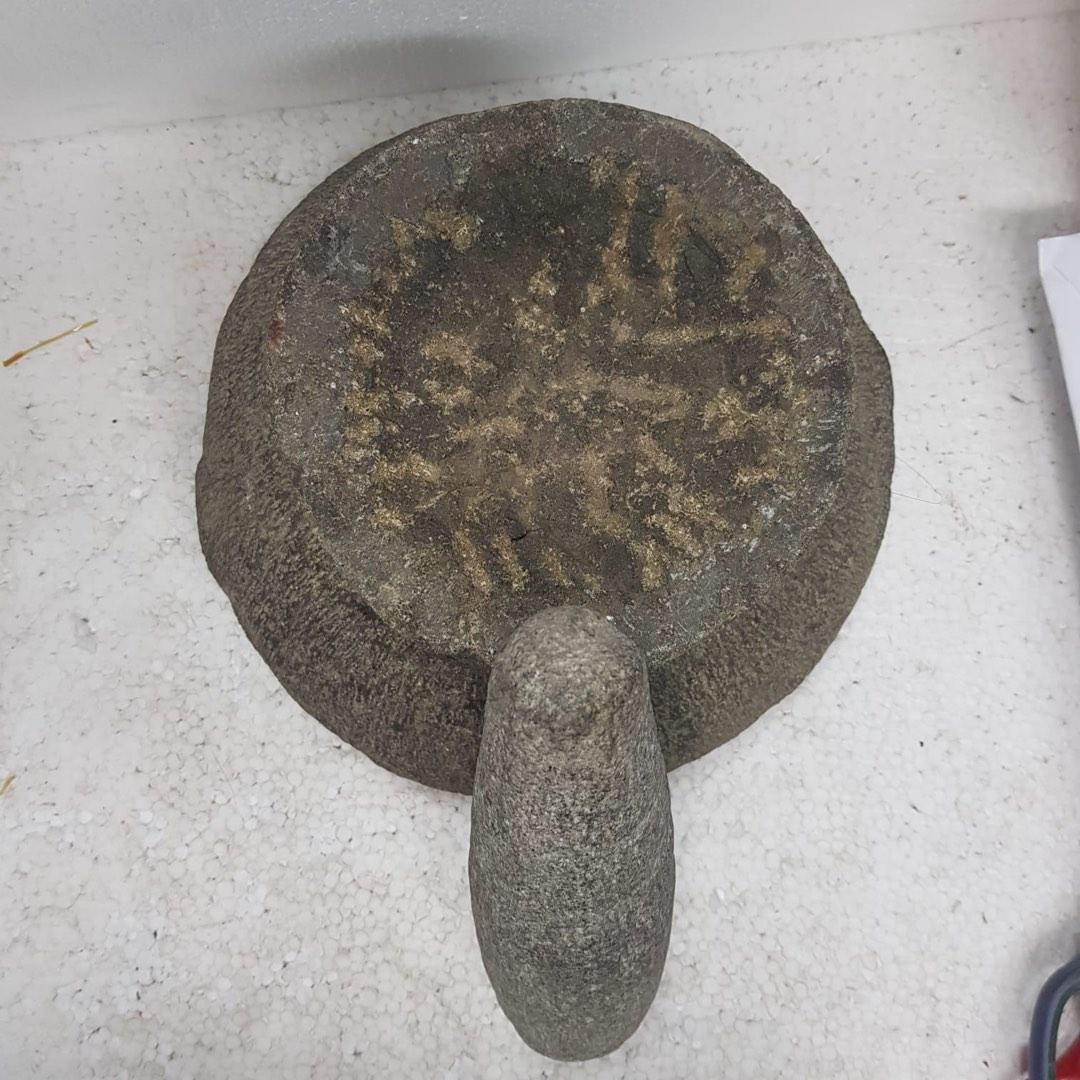 Granite stone pounder mortar pestle, Furniture & Home Living ...