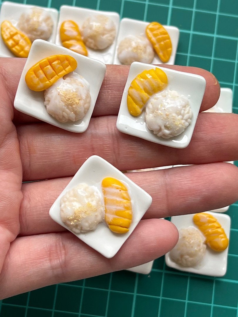 Handmade Miniature Thai Mango Sticky Rice, clay, resin, Hobbies & Toys ...