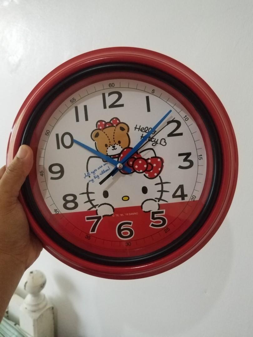 Hello Kitty wallclock, Furniture & Home Living, Home Decor, Clocks on ...
