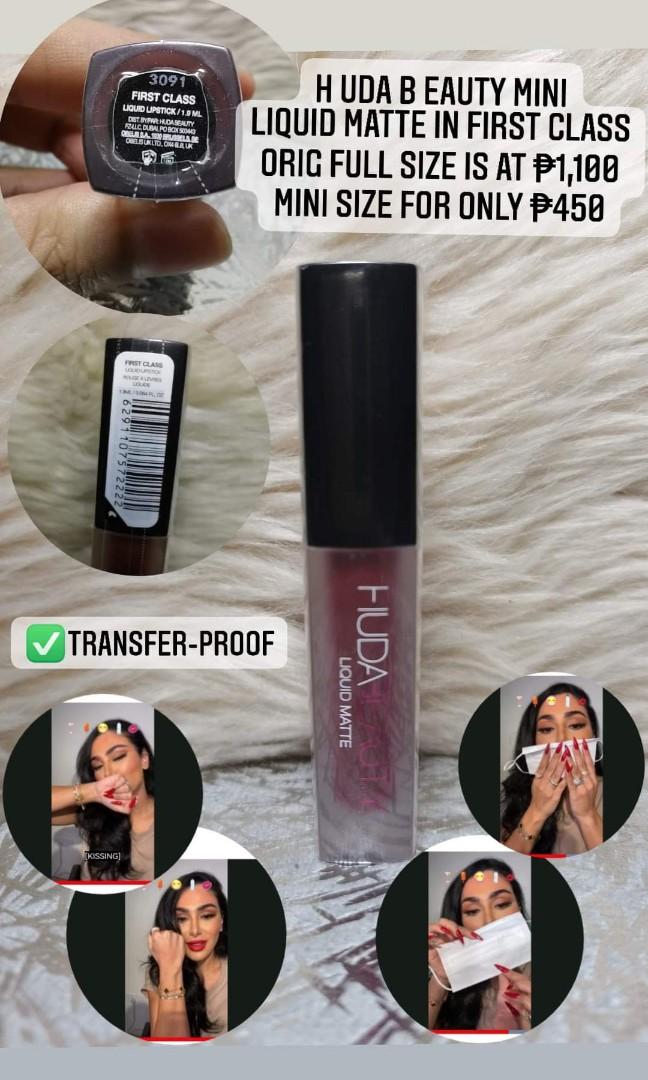 Huda Beauty mini liquid matte in First Class Transfer-proof, Beauty ...