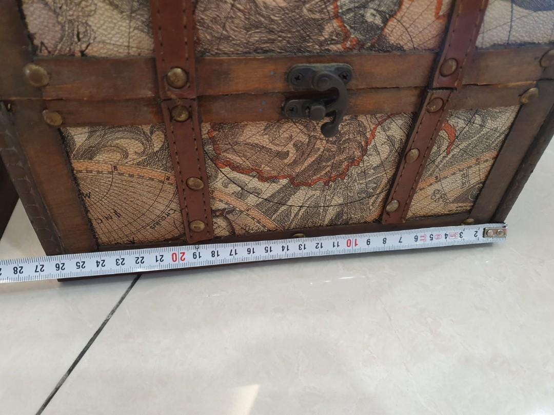 Antique Interior item map box bag ,leather,wood, Hobbies & Toys ...
