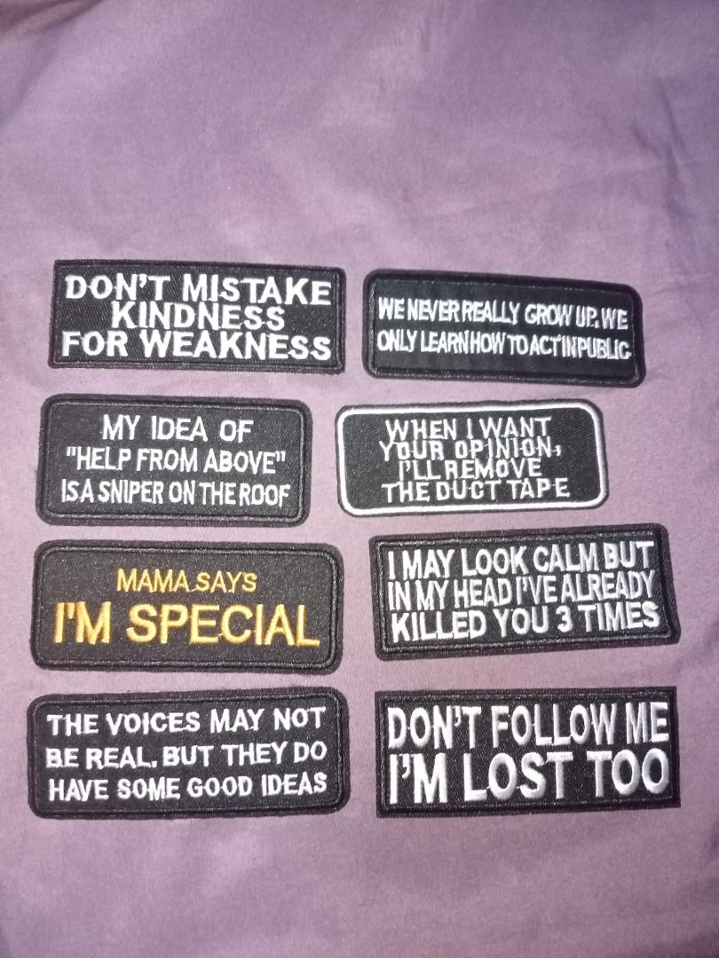 Iron on Quote patches, Hobbies & Toys, Stationery & Craft, Other ...