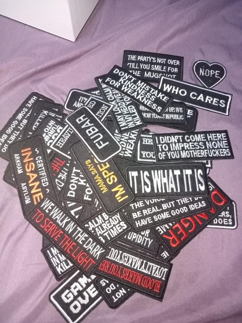 Iron on Quote patches, Hobbies & Toys, Stationery & Craft, Other ...
