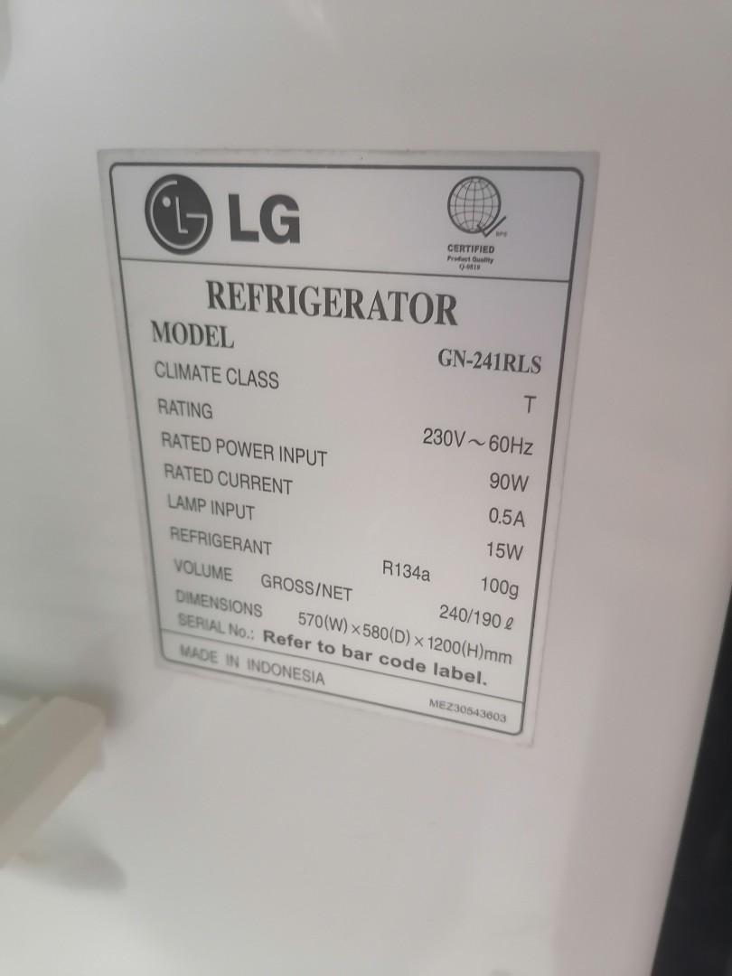 LG REFRIGERATOR NON INVERTER, TV & Home Appliances, Kitchen Appliances ...