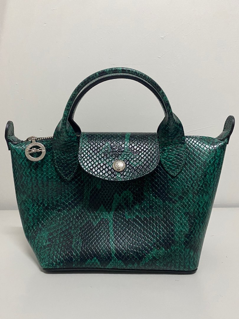Longchamp Nano Green Snake, Women's Fashion, Bags & Wallets, Shoulder ...