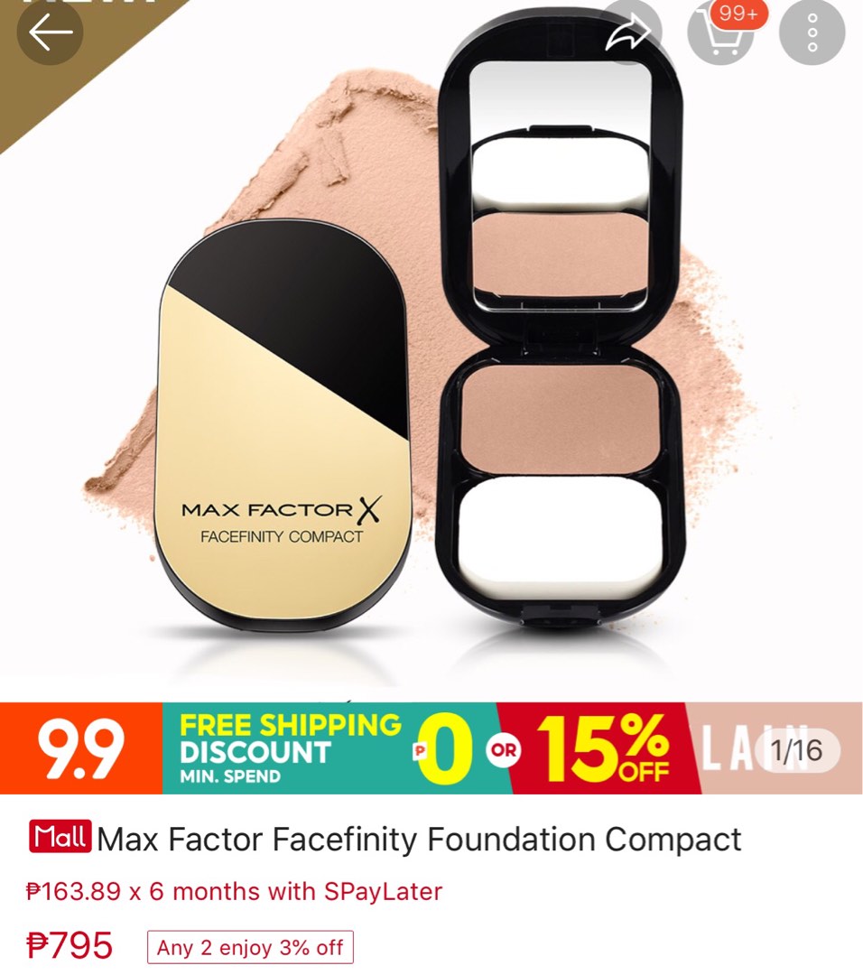 MAX FACTOR Face Finity Powder Foundation, Beauty & Personal Care, Face ...