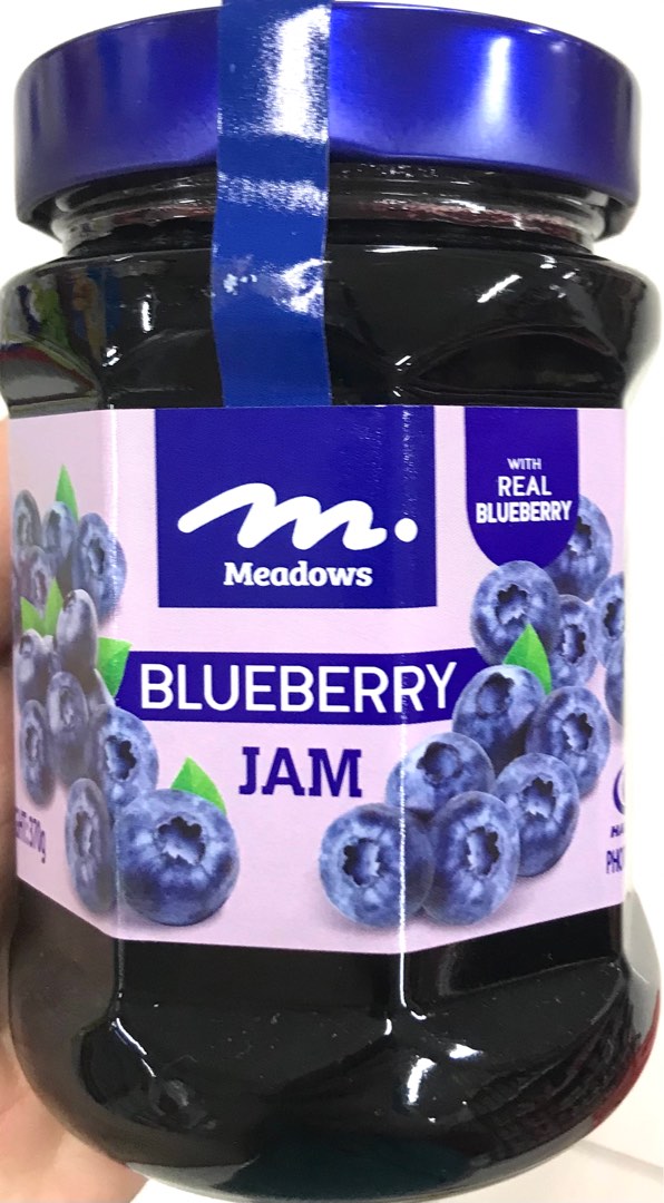 Meadows Blueberry Jam 370g with Real Blueberry, Food & Drinks, Packaged ...