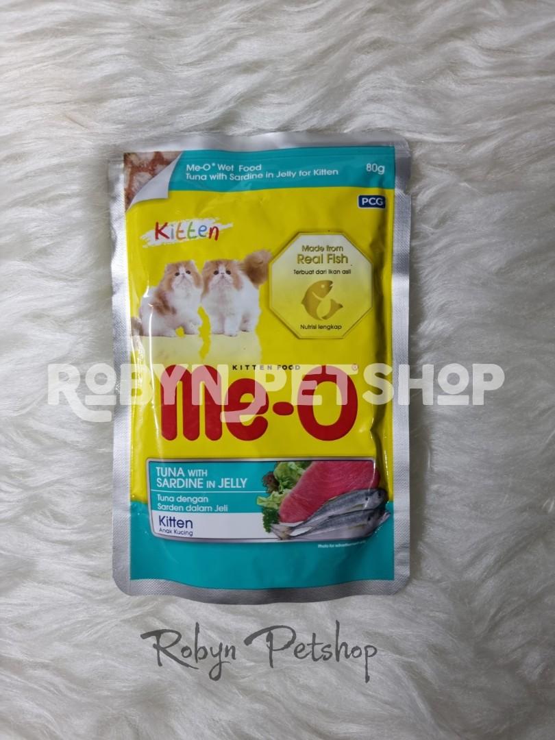 Meo Sachet Kitten Tuna with Sarden and Jelly, Perlengkapan Hewan ...