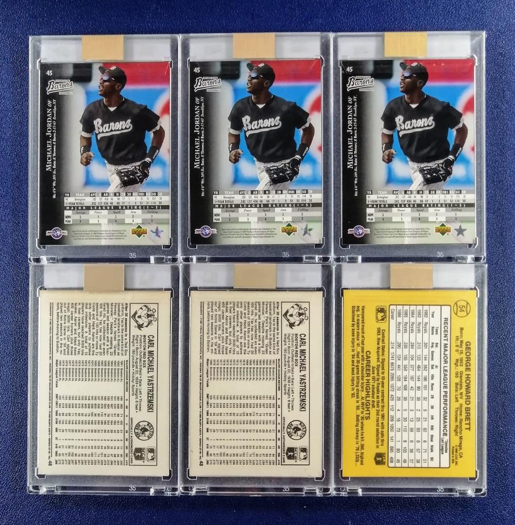 Michael Jordan, Carl Michael Yastrzemski, George Brett MLB Cards with ...