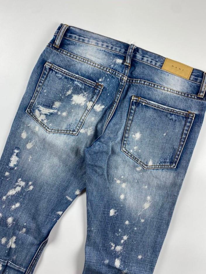 MNML DENIM SPLASH, Men's Fashion, Bottoms, Jeans on Carousell