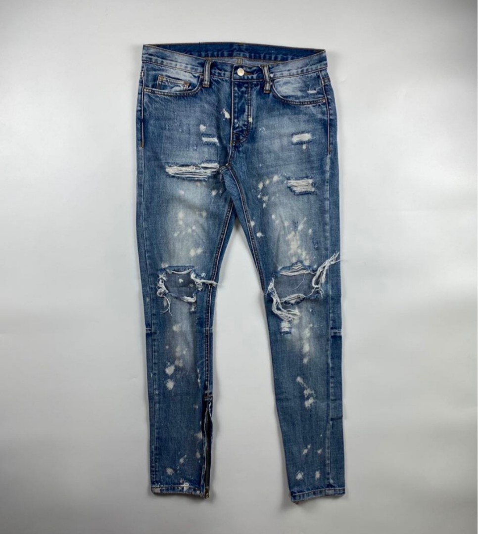MNML DENIM SPLASH, Men's Fashion, Bottoms, Jeans on Carousell