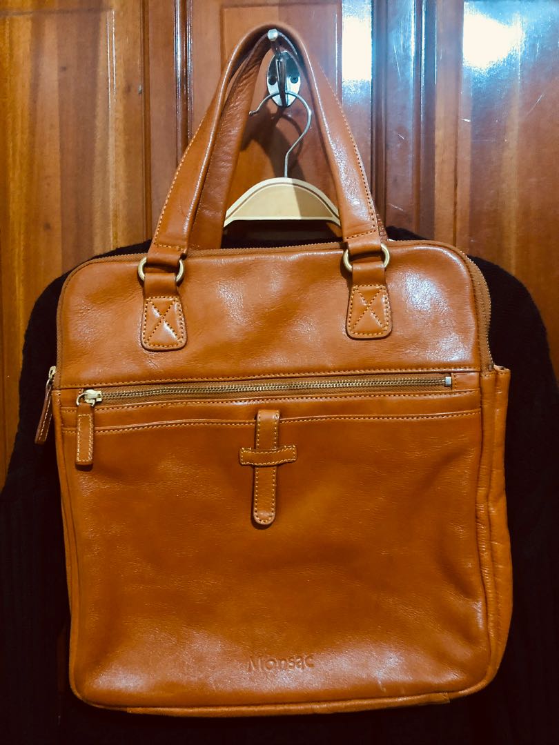 Monsac 2way Bag Vintage Tan, Women's Fashion, Bags & Wallets, Cross ...