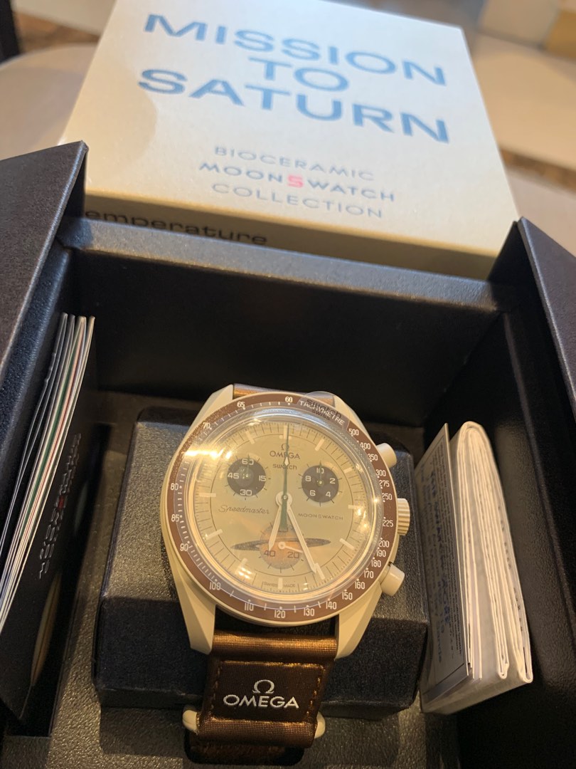 Moon swatch Saturn, Luxury, Watches on Carousell