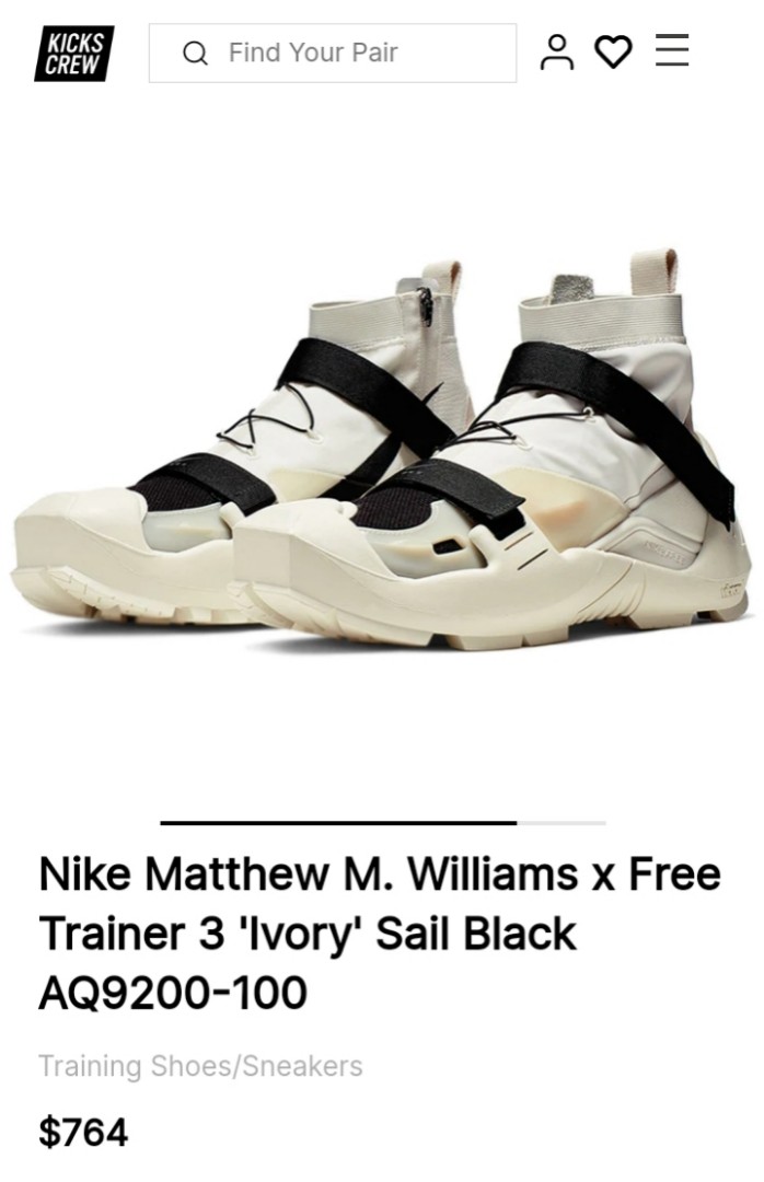 Nike Matthew M. Williams X Free Trainer 3 'Ivory' Sail Black Vibram, Women's Fashion, Footwear ...