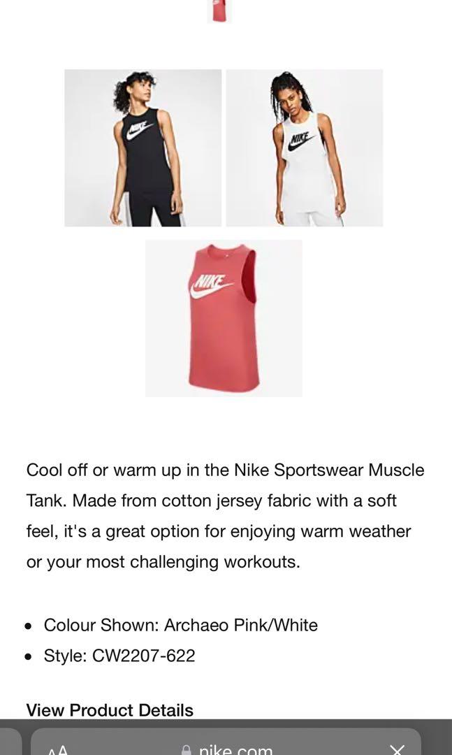 Nike Muscle Tank - pink, Women's Fashion, Activewear on Carousell