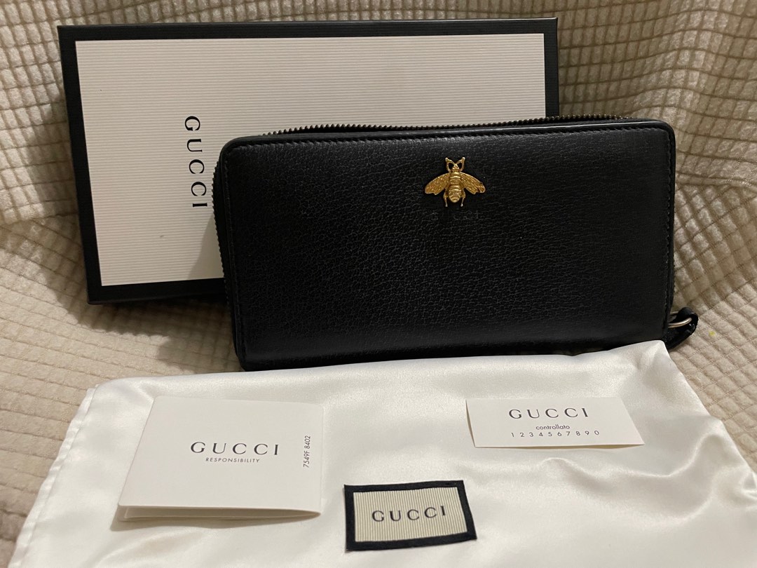 Original Gucci Bee Zip Wallet, Luxury, Bags & Wallets on Carousell