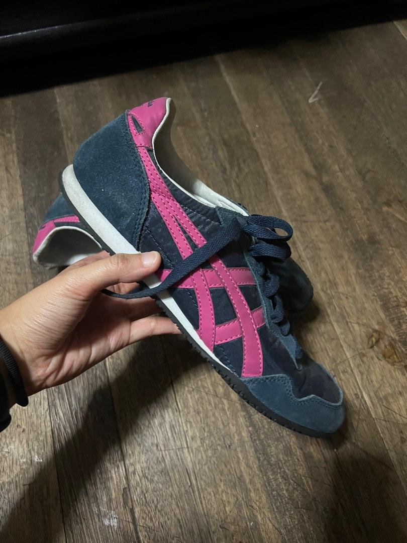 Original Onitsuka Tiger Sneakers Dark Blue with Pink Streaks, Used ...