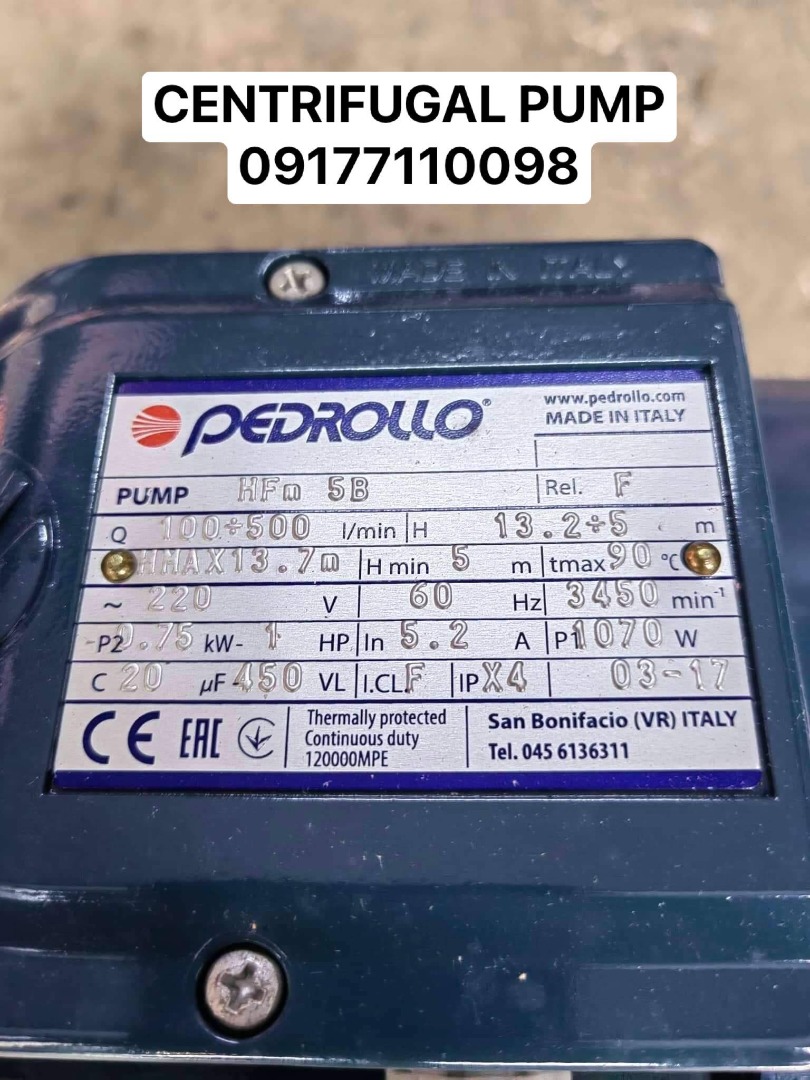 Pedrollo Centrifugal Pump, Commercial & Industrial, Construction Tools & Equipment on Carousell