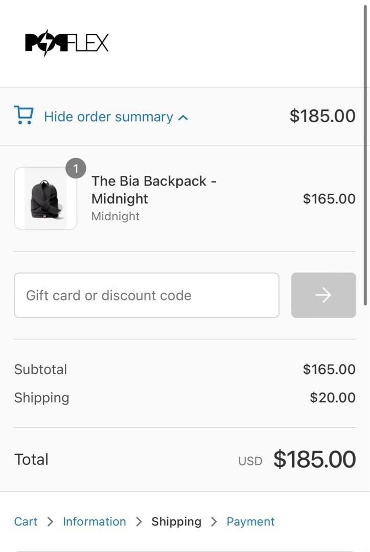 Popflex The Bia Backpack - Midnight, Women's Fashion, Bags & Wallets ...