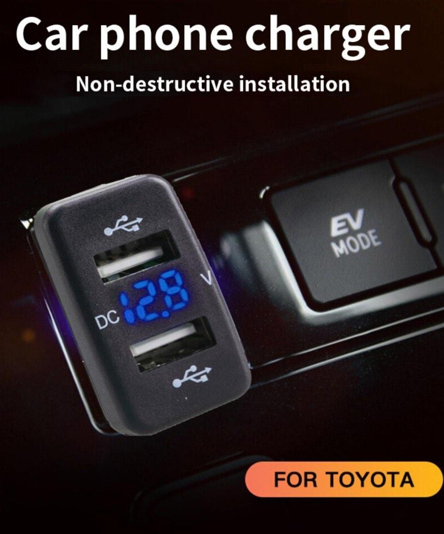 QUICK & FAST CHARGE Dual USB Ports with Voltmeter For Honda, Toyota ...