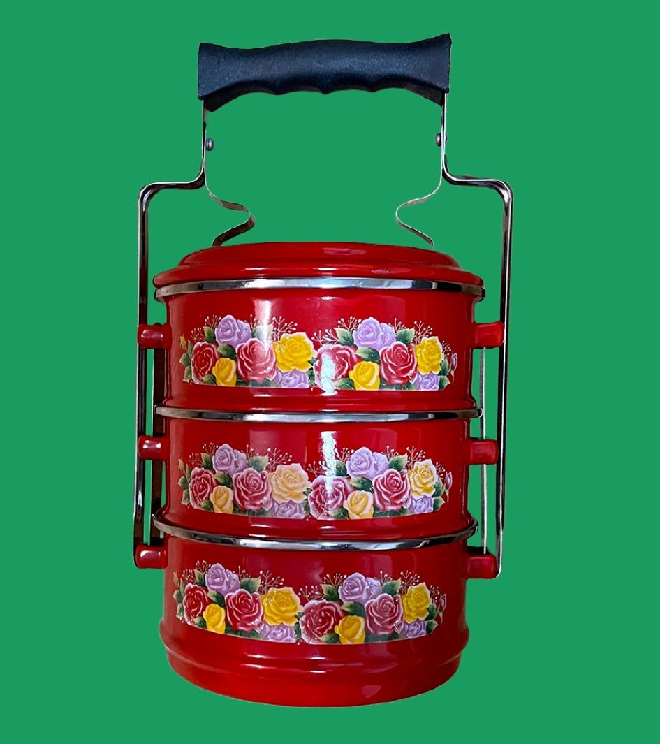 Red 3-Layer Tingkat old-school, Furniture & Home Living, Kitchenware ...