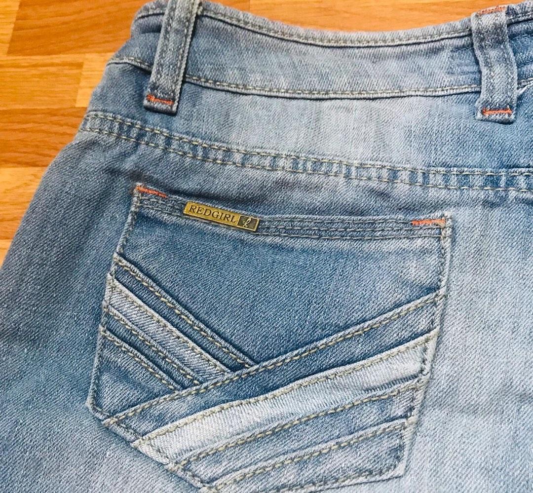 Red girl Clean Cut midwaist Shorts (maong blue), Women's Fashion ...