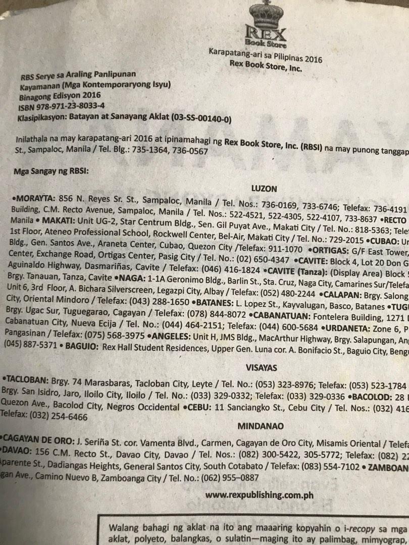 Rex book Kayaman Araling Panlipunan, Hobbies & Toys, Books & Magazines ...