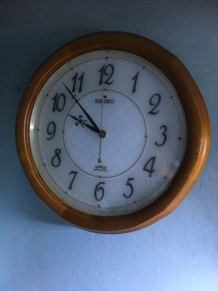 seiko radiowave wall clock made in japan, Luxury, Watches on Carousell