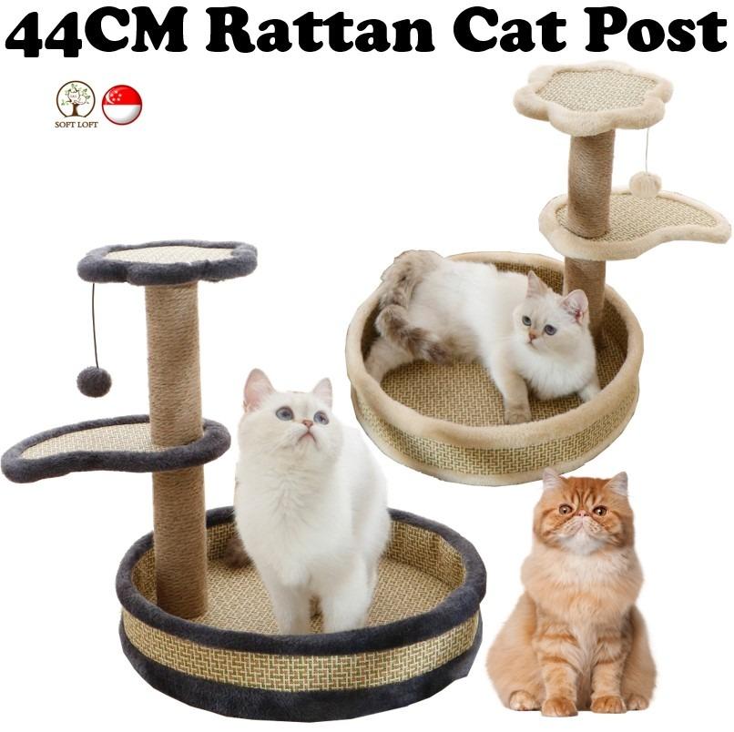 [SG STOCK] 44CM Rattan scratching cat post/Cat sisal scratch post/cat ...