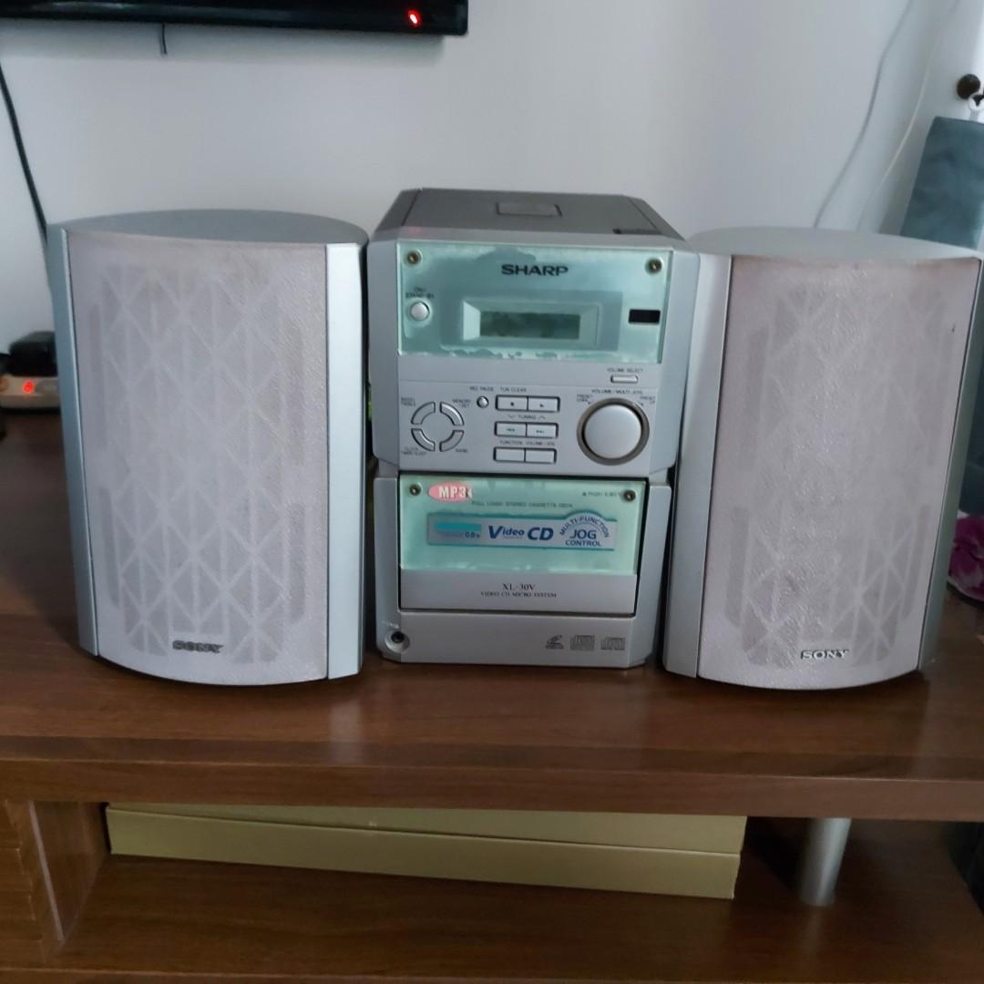 Sharp radio cassette vcd player, Audio, Portable Music Players on Carousell