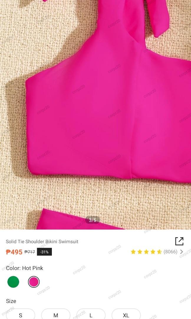 Shein Neon Pink Swim suit (Medium), Women's Fashion, Swimwear, Bikinis ...