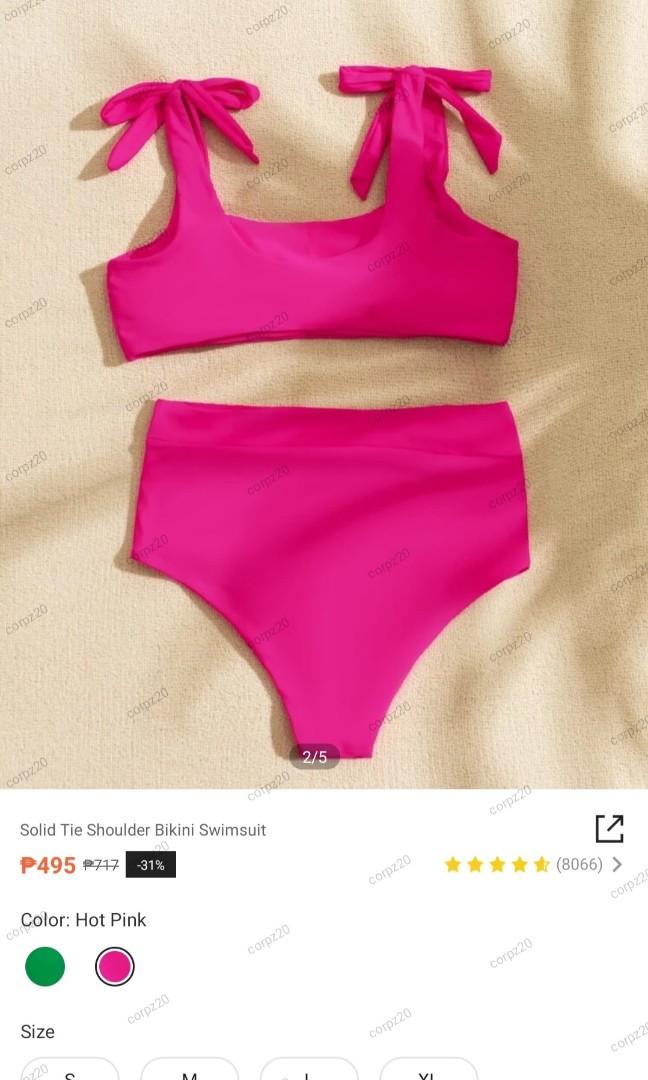 Shein Neon Pink Swim suit (Medium), Women's Fashion, Swimwear, Bikinis ...
