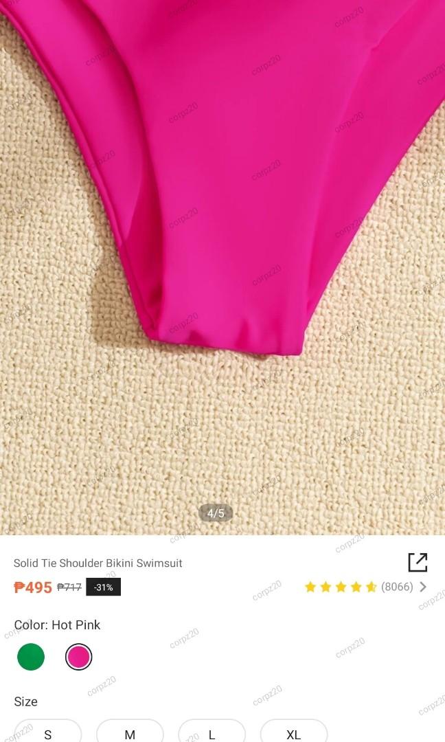 Shein Neon Pink Swim suit (Medium), Women's Fashion, Swimwear, Bikinis ...