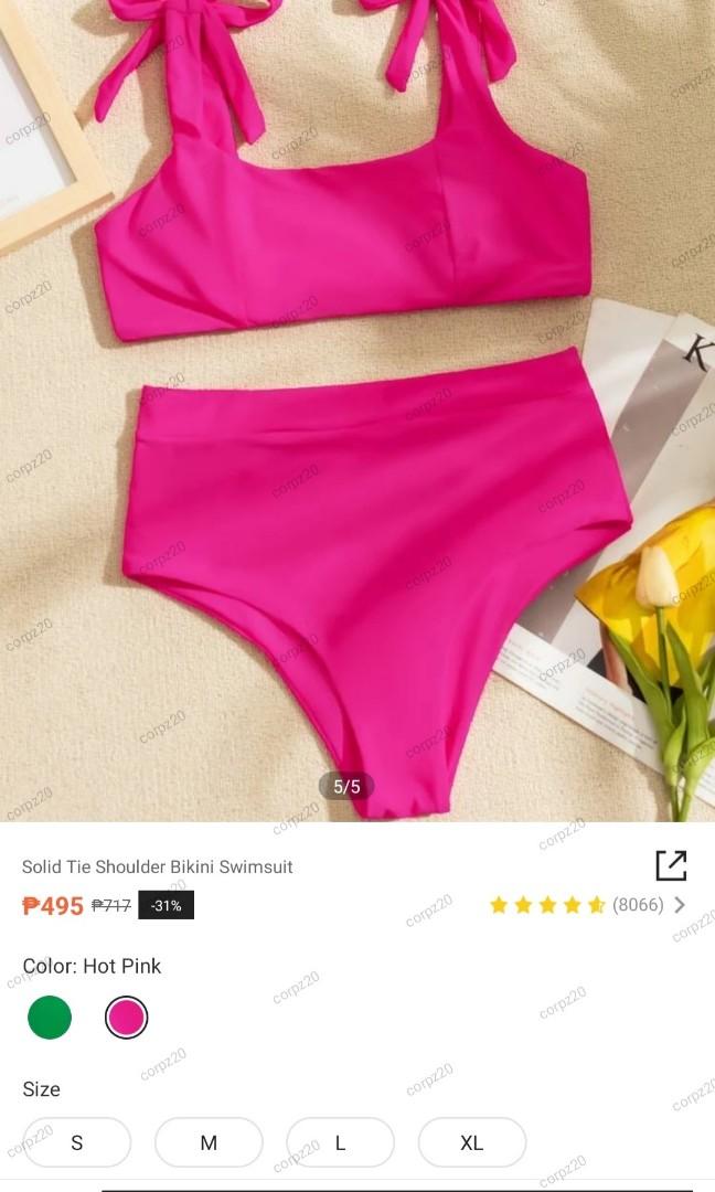 Shein Neon Pink Swim suit (Medium), Women's Fashion, Swimwear, Bikinis ...