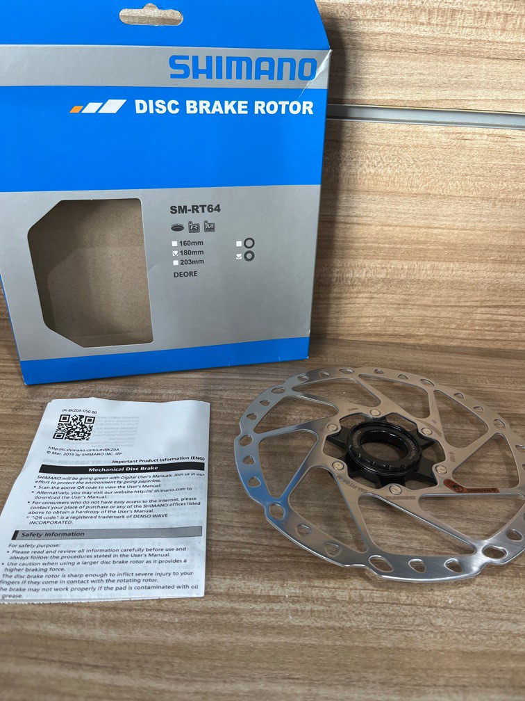 Shimano 180mm Center lock Deore disc rotor, Sports Equipment, Bicycles ...