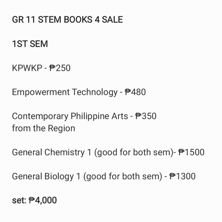 SHS GRADE 11 STEM BOOKS from CEU/CEIS, Hobbies & Toys, Books & Magazines, Textbooks on Carousell