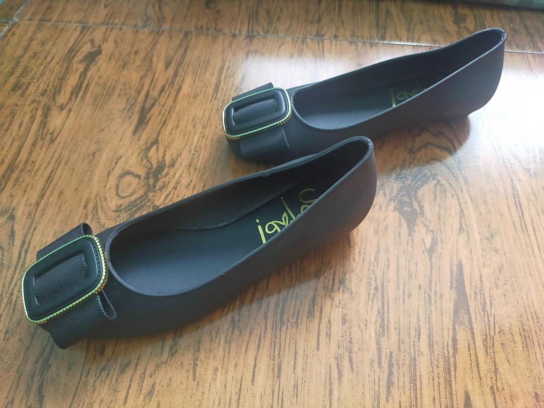 Sofab Bea Jelly Ballerina Shoes In Black Womens Fashion Footwear