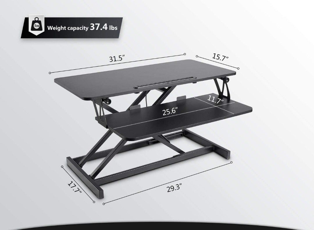 Standing Adjustable Desk with Height Adjustable (Hydrolic) - 32 inches ...