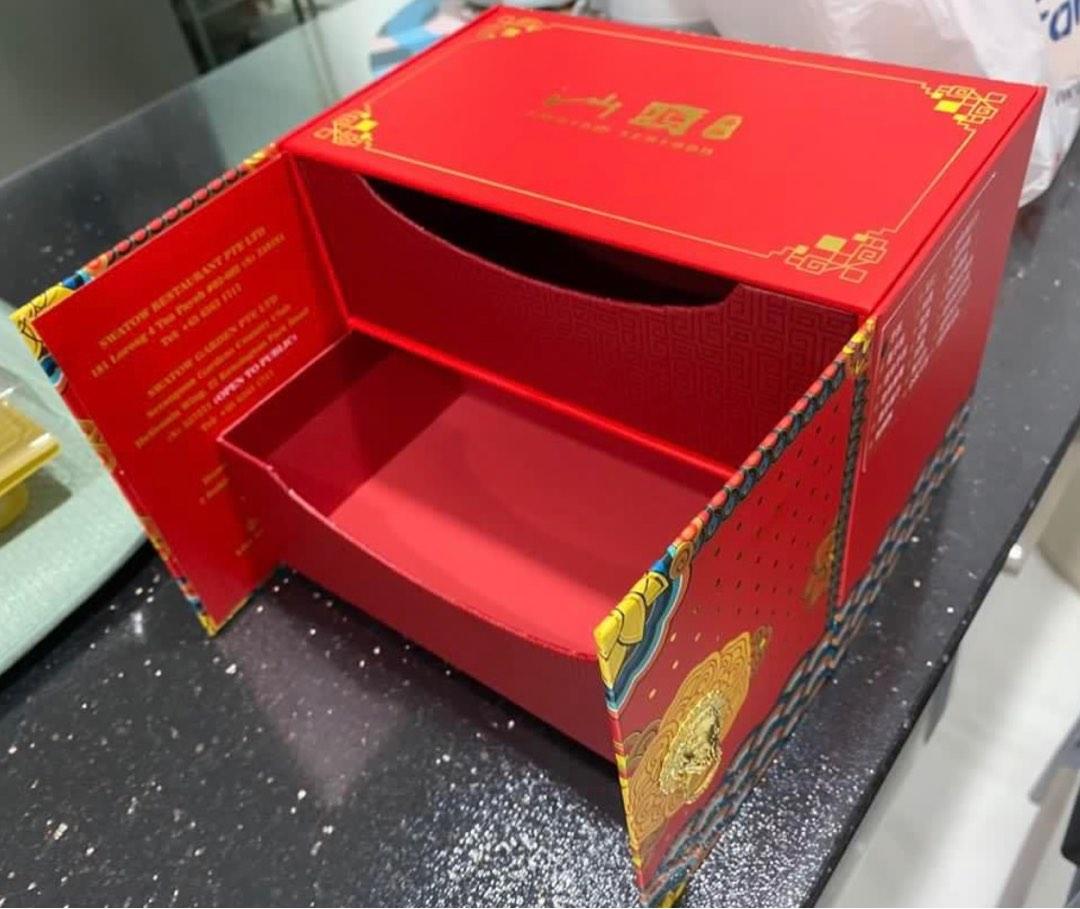 Swatow Traditional Red Mooncake Box (EMPTY) w/ 2 drawers -jewellery ...