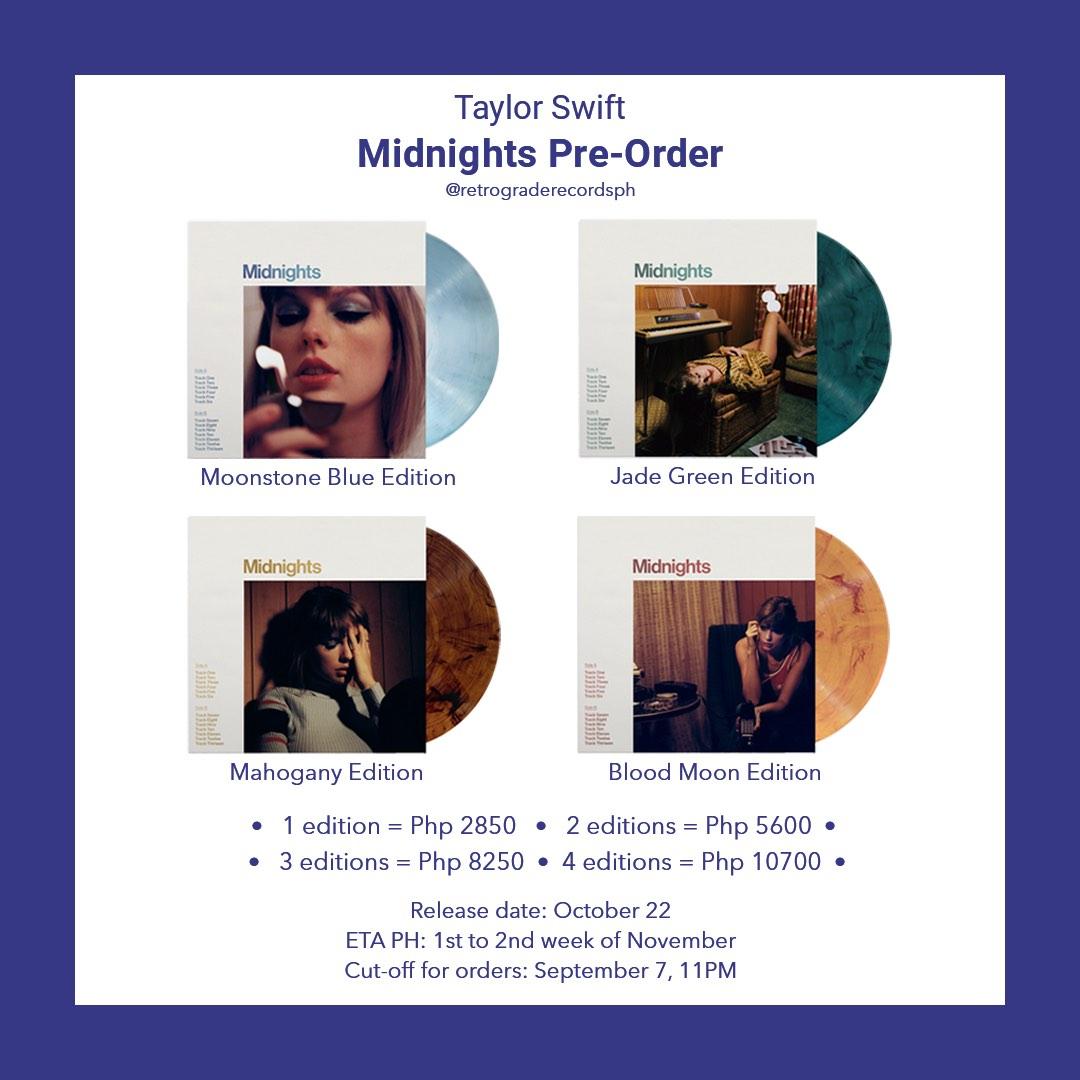 Taylor Swift - Midnights Vinyl LP, Hobbies & Toys, Music & Media ...