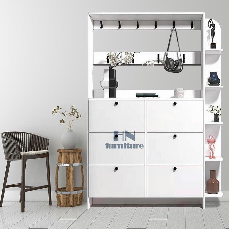 Tipping bucket shoe cabinet；Simple modern porch cabinet with clothes ...
